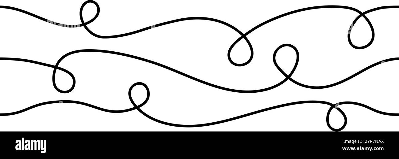 Seamless thin squiggle line set. Wavy wiggle stripe pattern collection ...