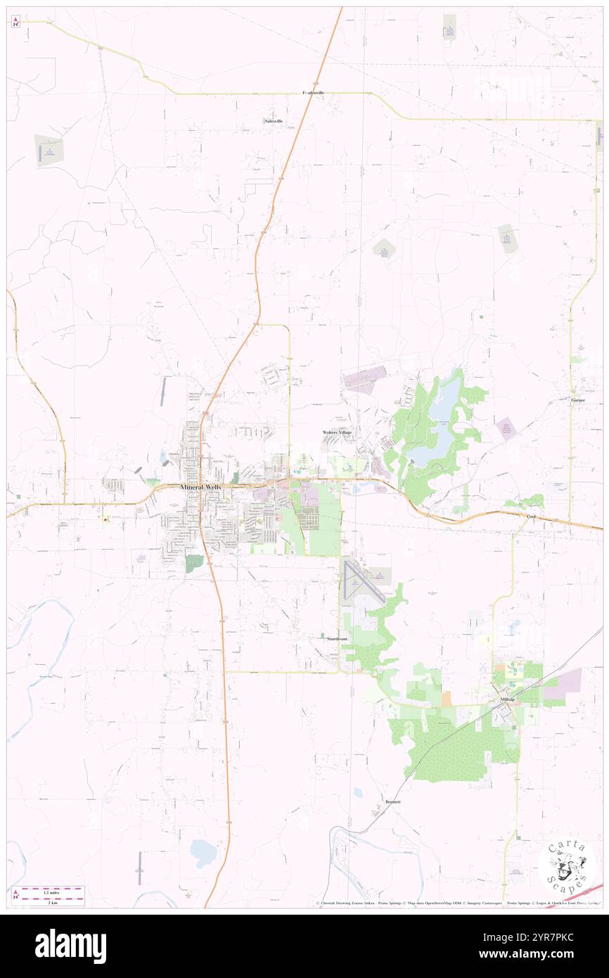Mineral wells map Cut Out Stock Images & Pictures - Alamy