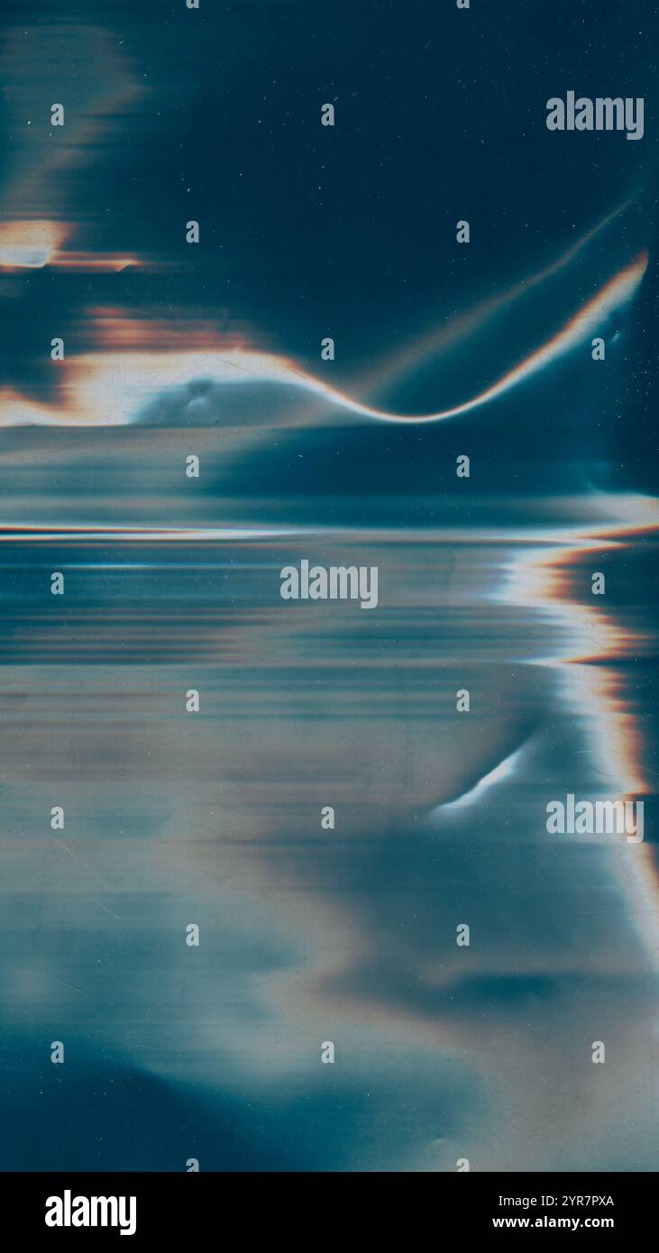 Old film overlay. Color distortion. White orange light flare fuzzy ...
