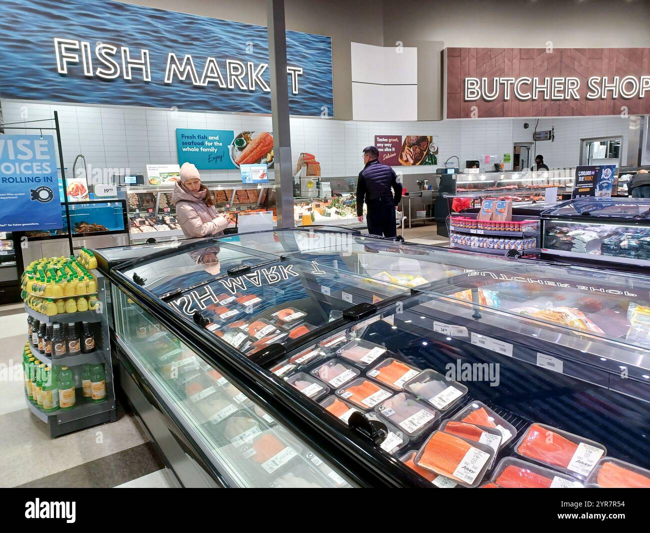 Toronto, On, Canada - August 28, 2024: View at the seafood department ...