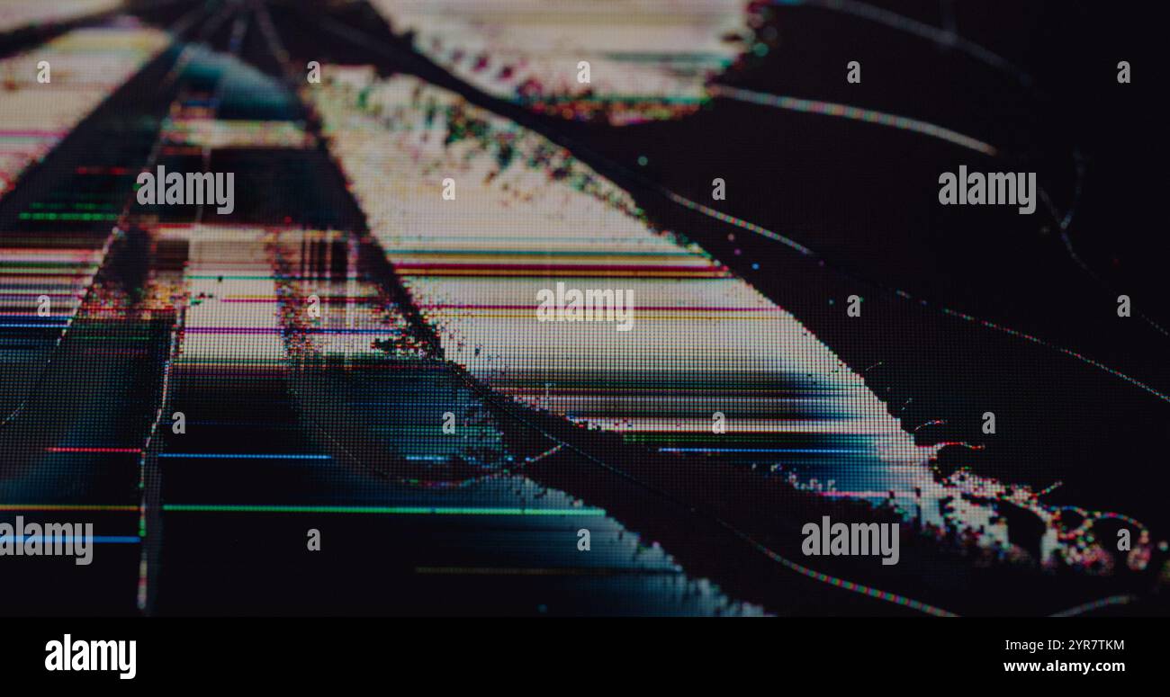 Fractured monitor glitch texture defocused hi-res stock photography and images - Alamy