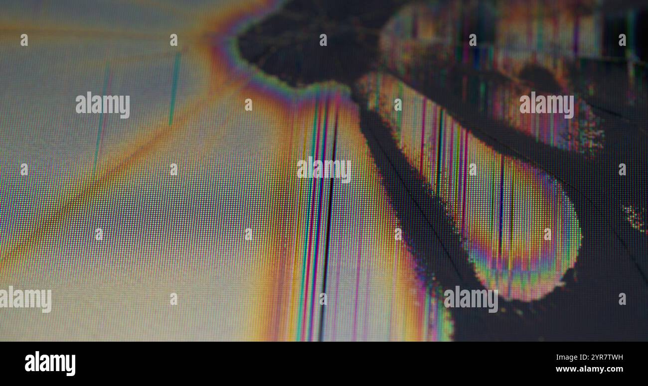 Broken pixel. Cracked LCD. Grunge shapeless damage overlay screen ...