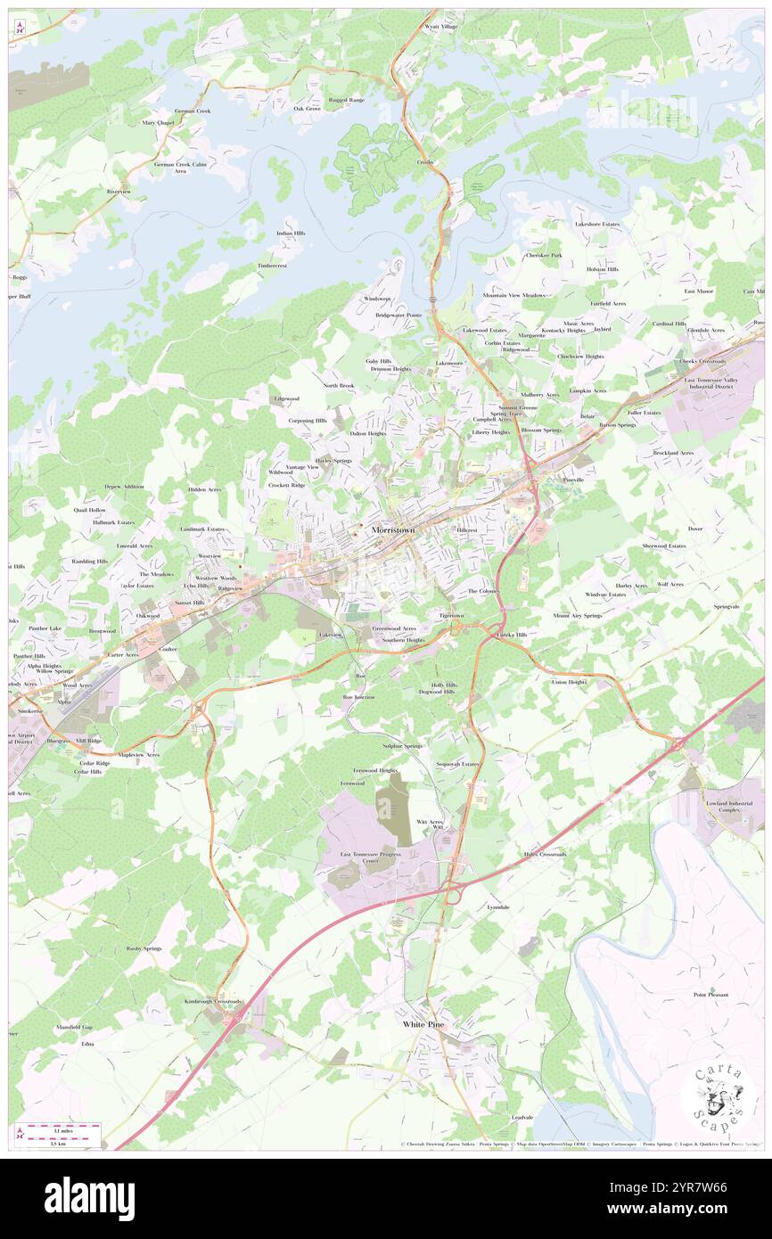 Map of morristown tennessee Cut Out Stock Images & Pictures - Alamy