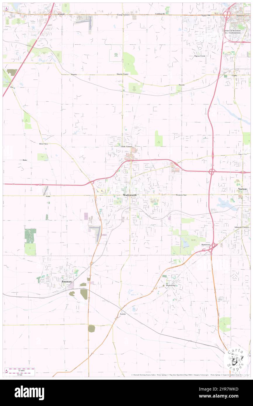 Map of wadsworth ohio Cut Out Stock Images & Pictures - Alamy