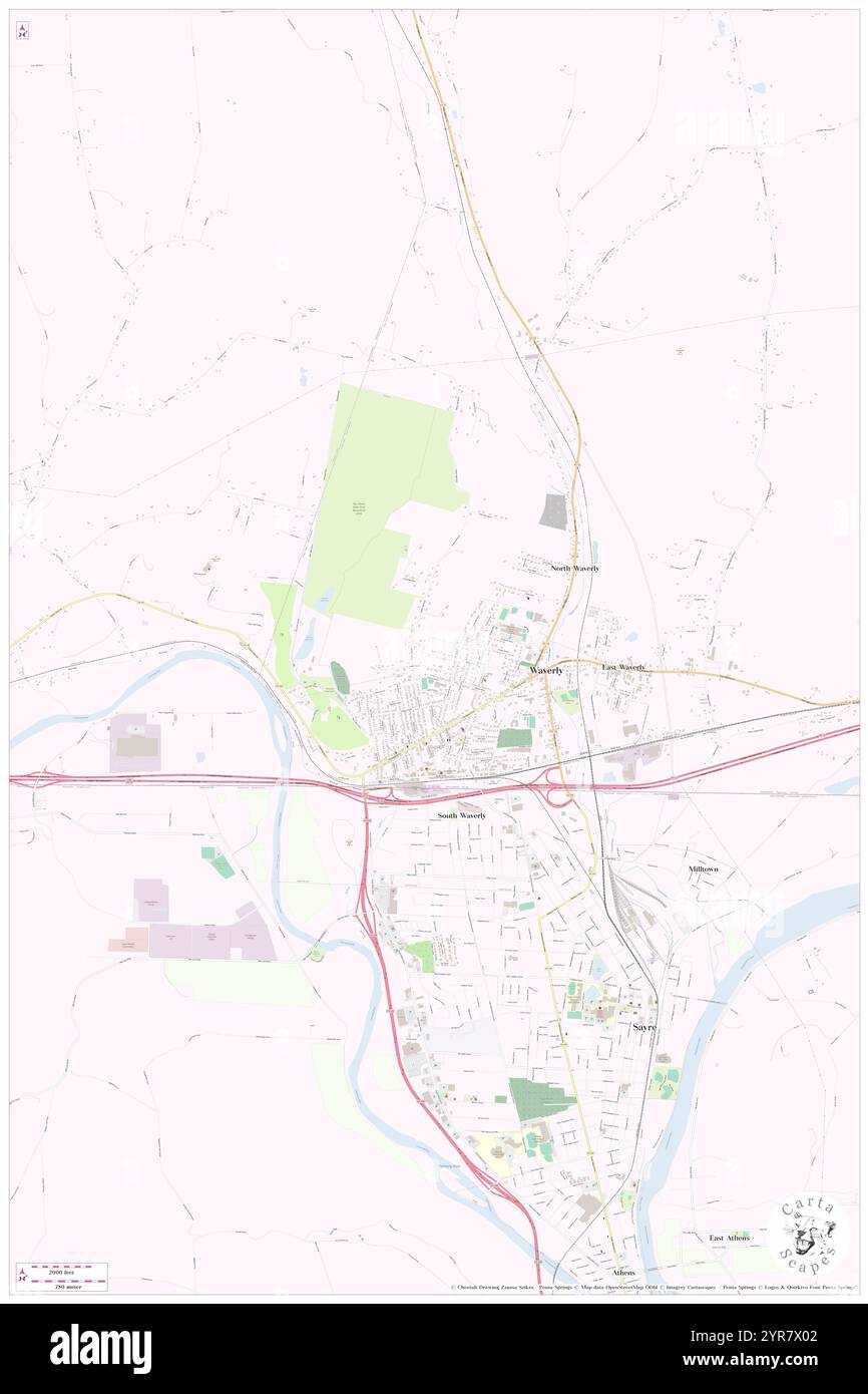 Map of waverly new york Cut Out Stock Images & Pictures - Alamy