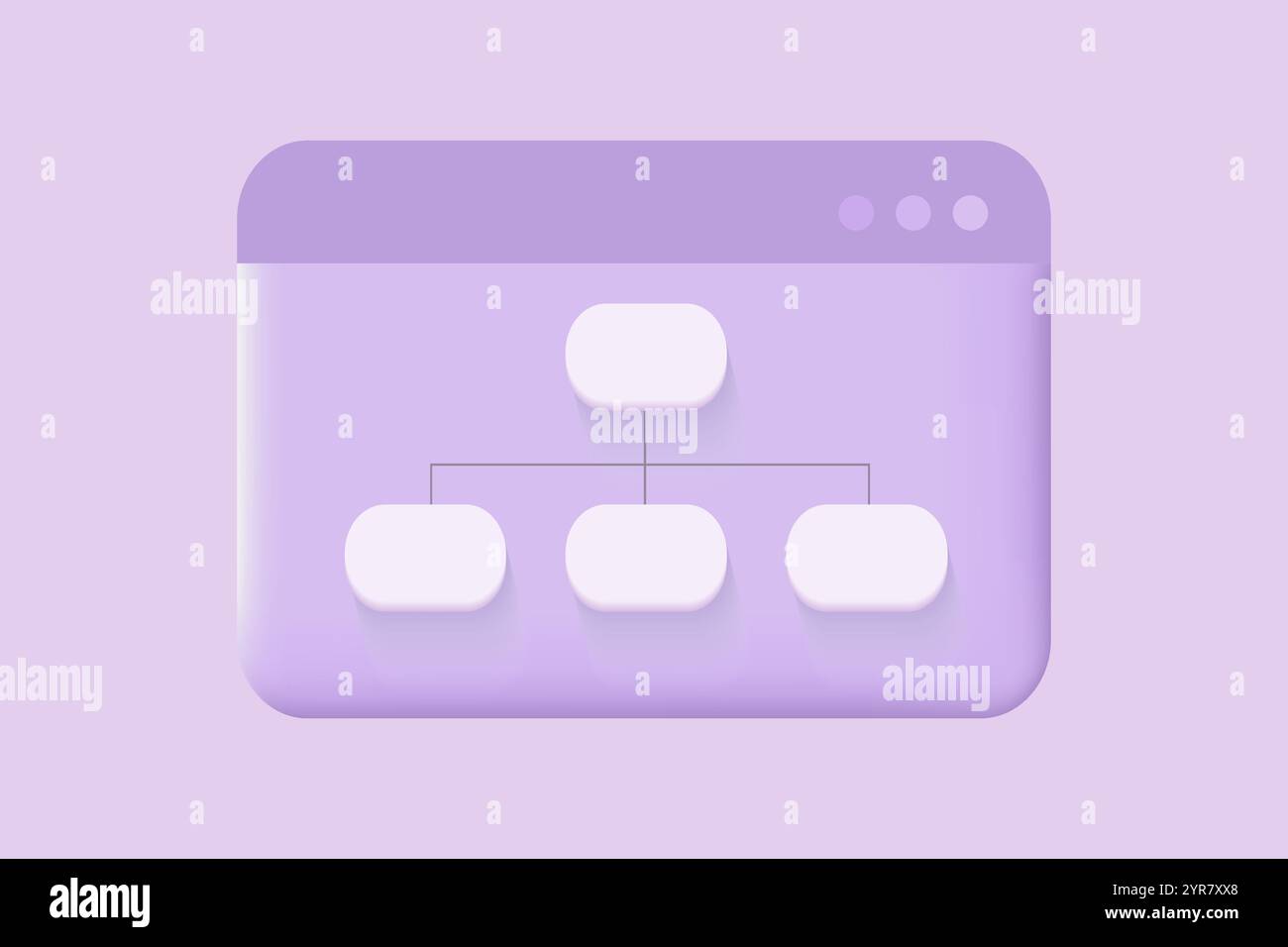 Sitemap 3D icon. Flowchart UI UX. Vector illustration. Hierarchy ...