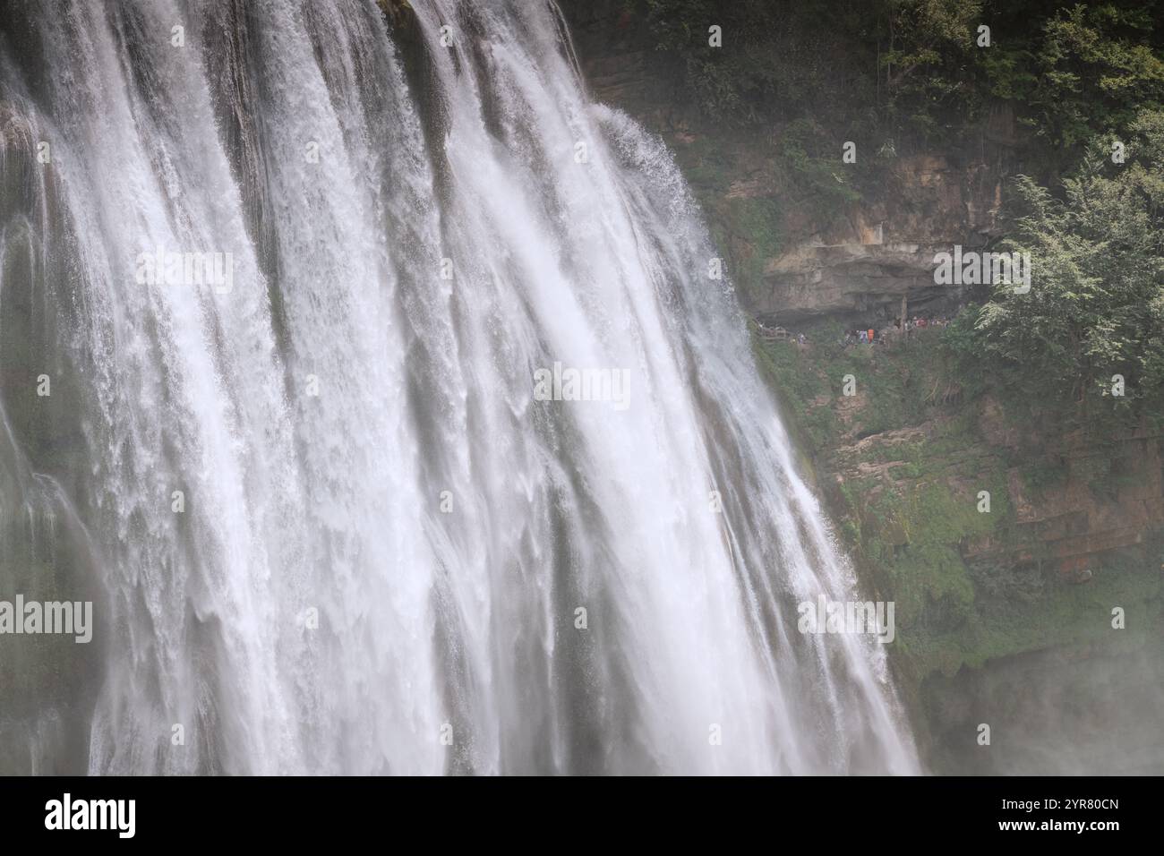 Water of Huangguoshu Waterfall, biggest waterfall in China and people ...