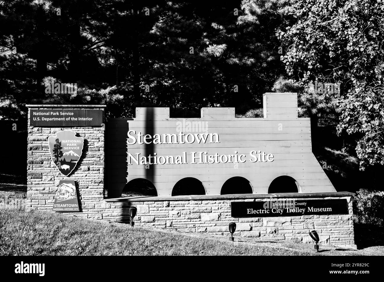Scranton, Pennsylvania, USA - 9.22.2024: Entrance sign to Steamtown ...