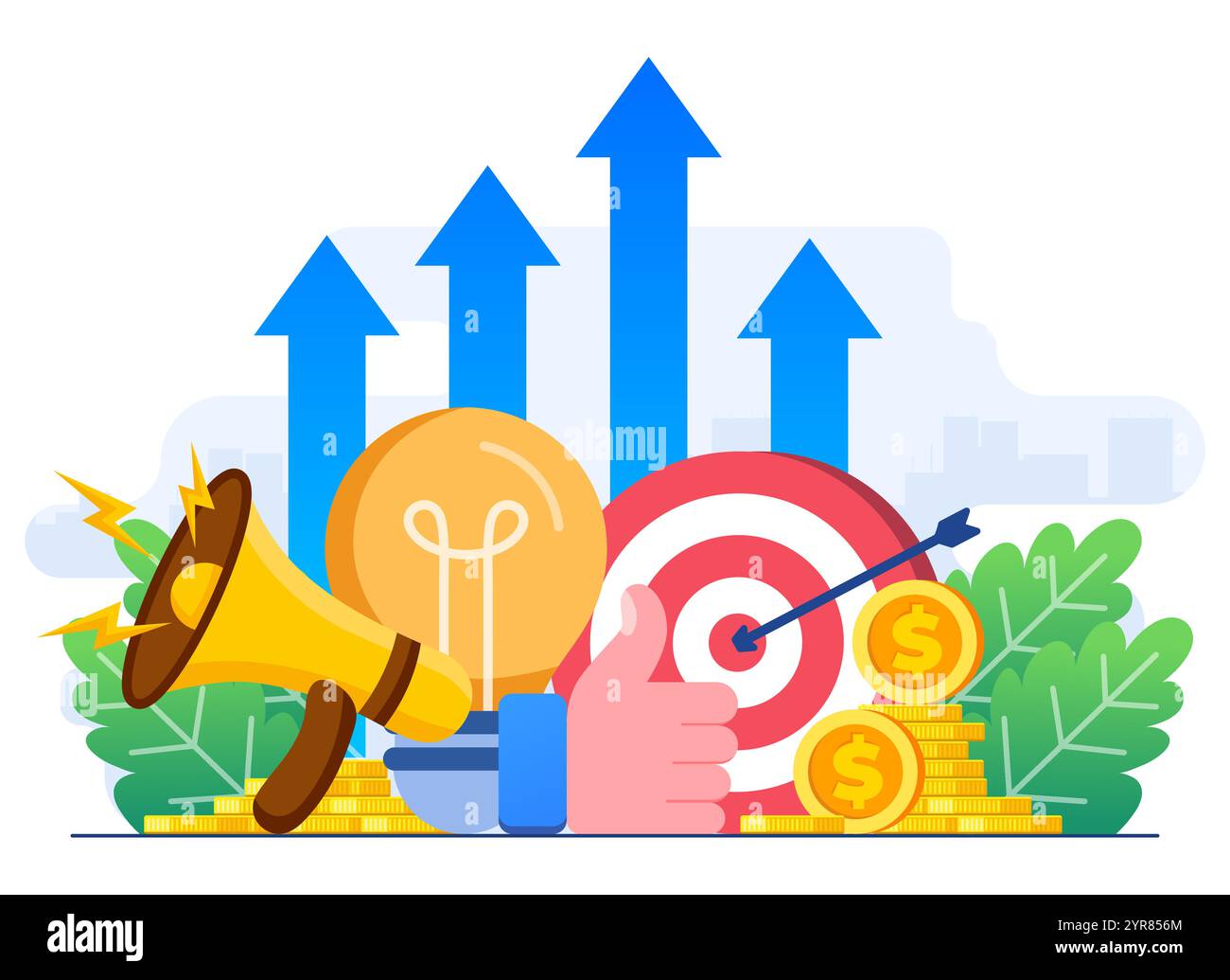 Marketing strategy concept flat illustration template, Startup business ...