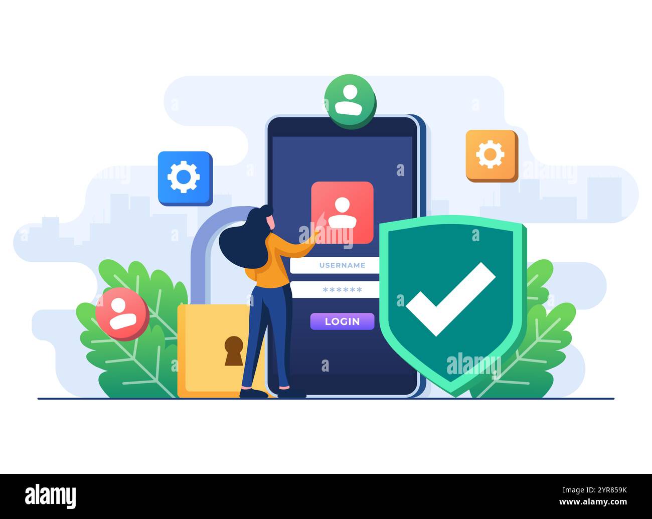 Account login and password form on smartphone app user authorization hi ...
