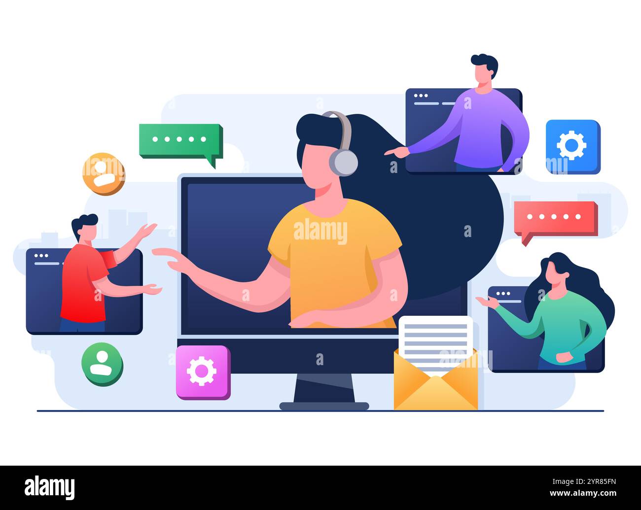 Company operator Stock Vector Images - Alamy