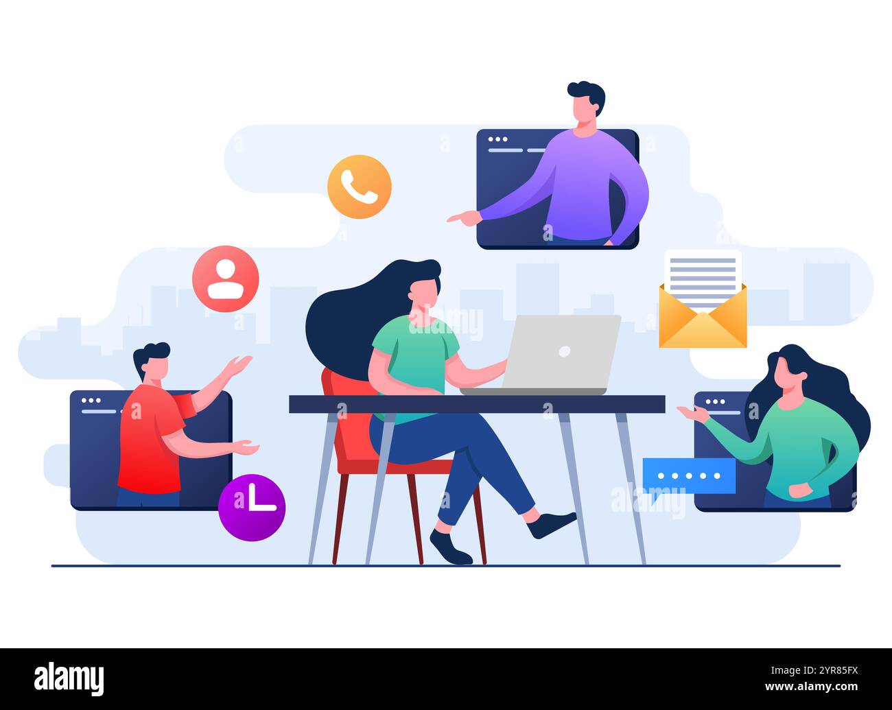 Training computer thinking business Cut Out Stock Images & Pictures - Alamy