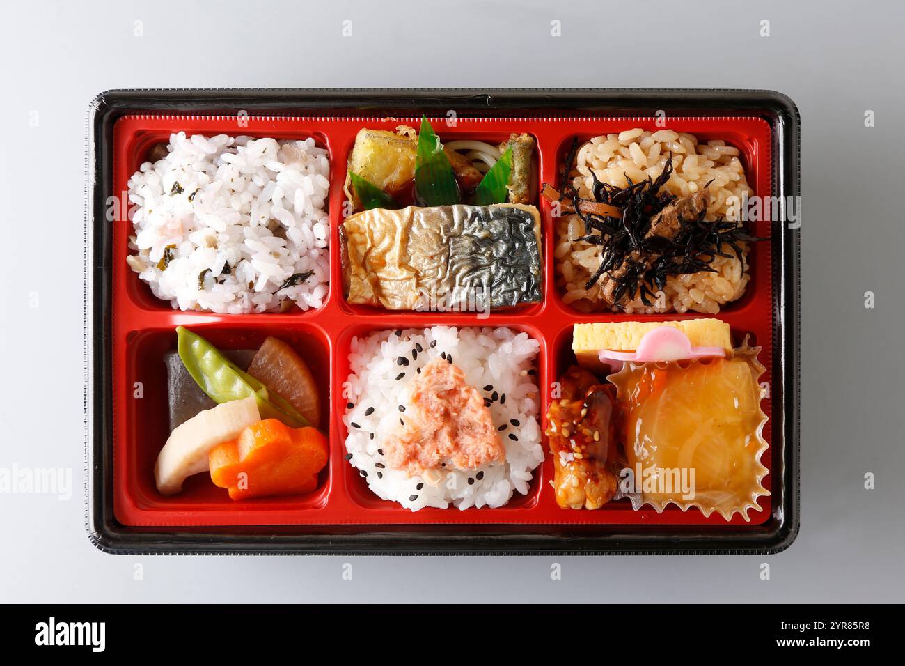 Japanese-style bento with 3 kinds of rice Stock Photo - Alamy