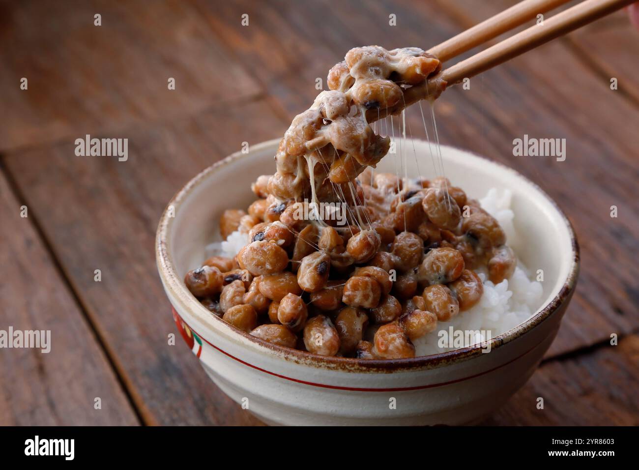 Natto and rice Stock Photo - Alamy