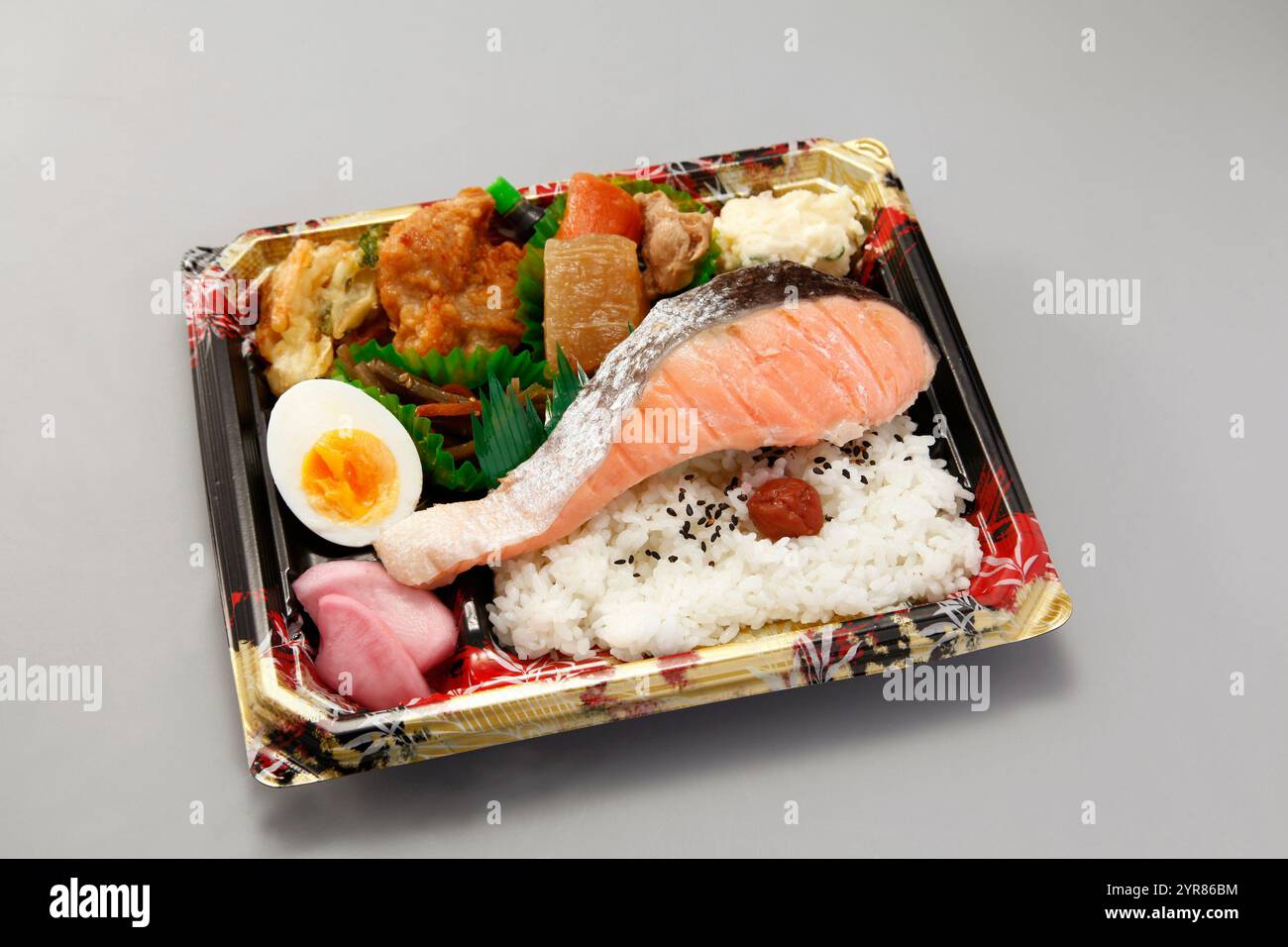 Salmon Box Lunch Stock Photo - Alamy