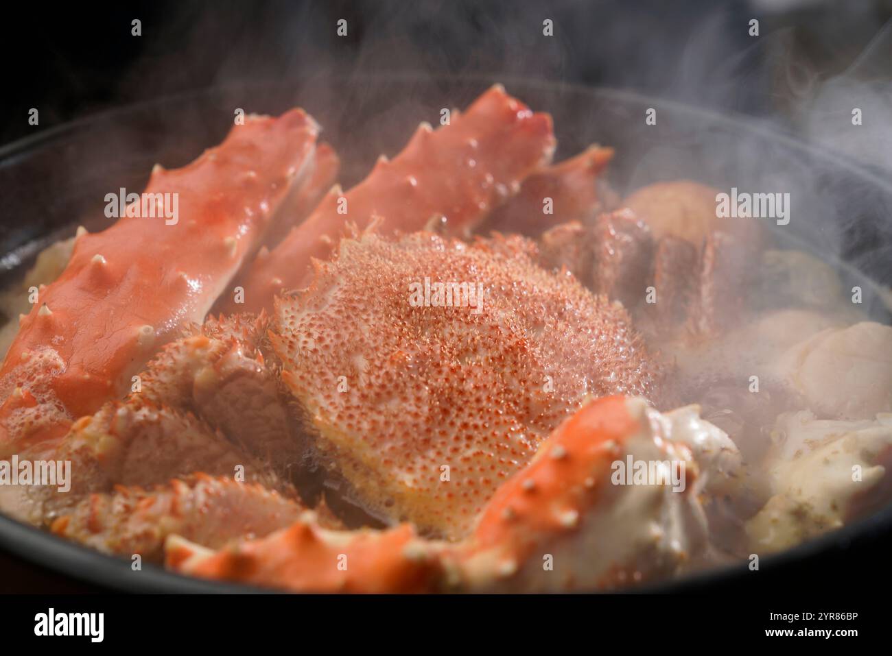 One-pot dish of king crab and hairy crab Stock Photo - Alamy
