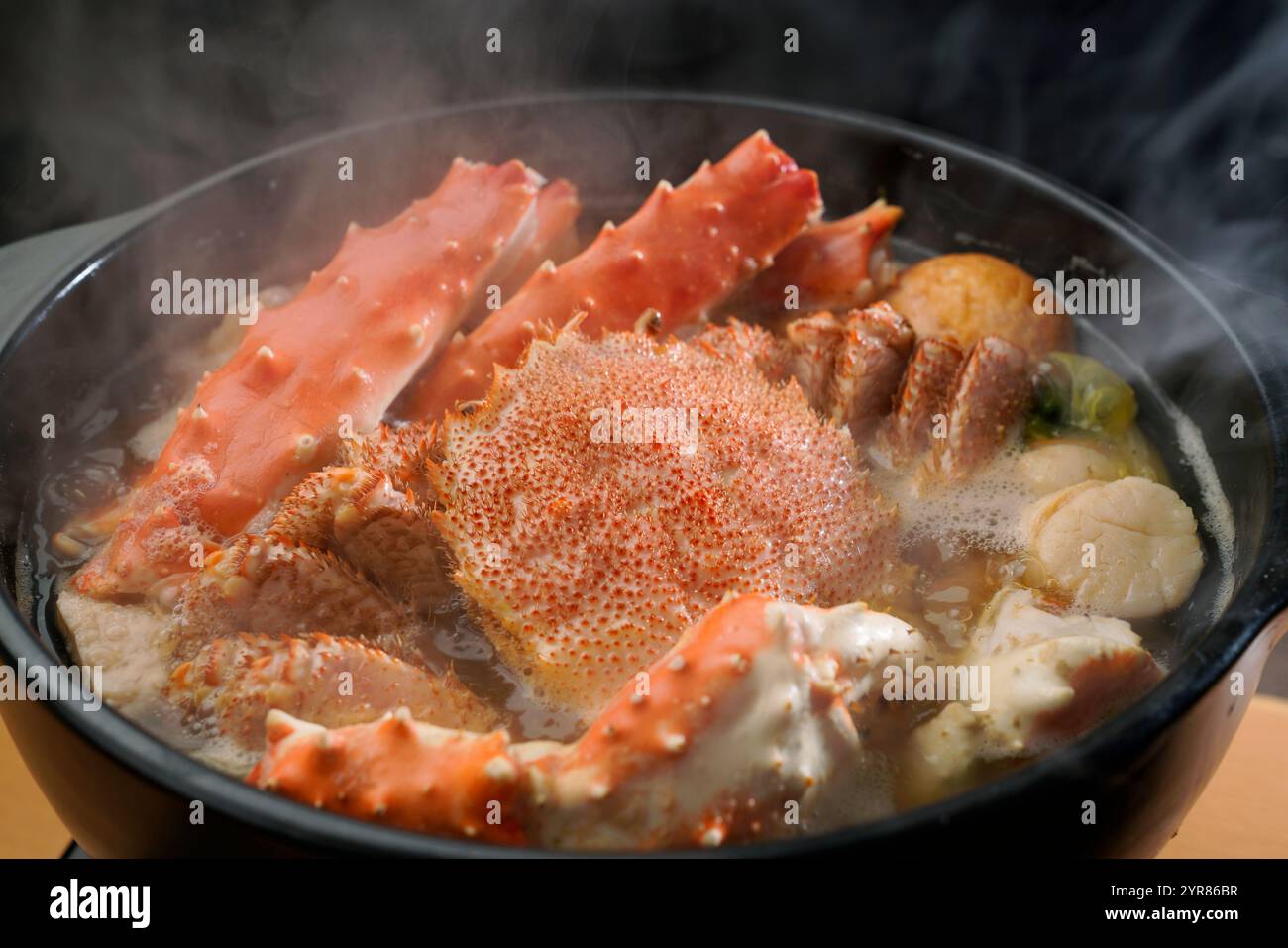 One-pot dish of king crab and hairy crab Stock Photo - Alamy