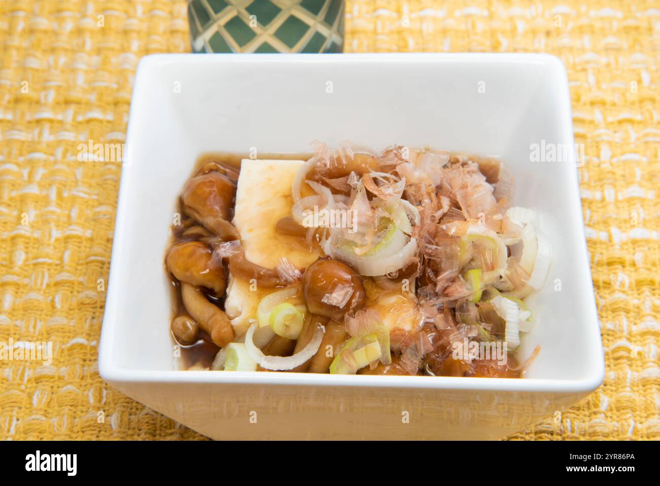 Chilled tofu with nameko mushroom starchy sauce Stock Photo - Alamy