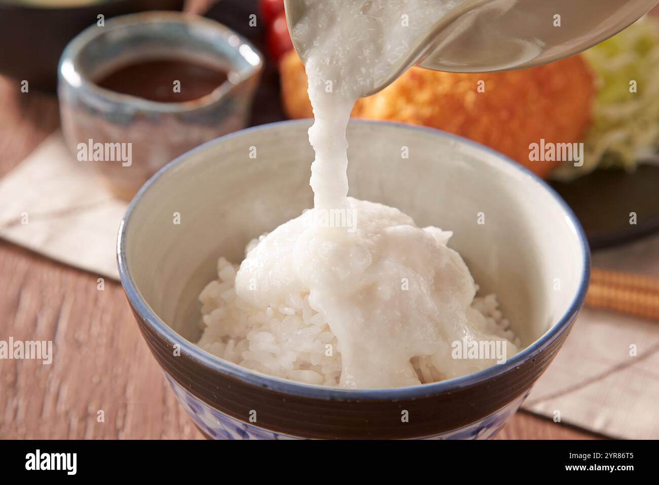 Barley rice with grated yam Stock Photo - Alamy