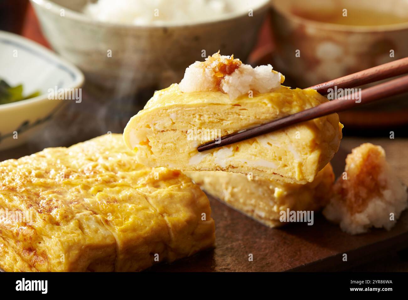 Thick Sweetened Japanese Omelet Stock Photo - Alamy