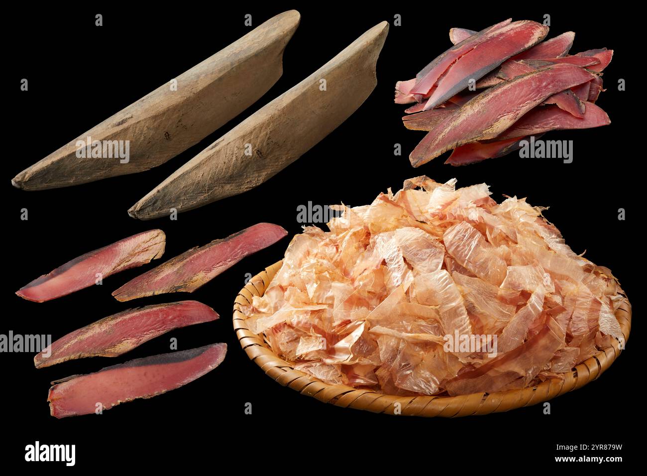 Set of dried bonito flakes black-backed Stock Photo - Alamy