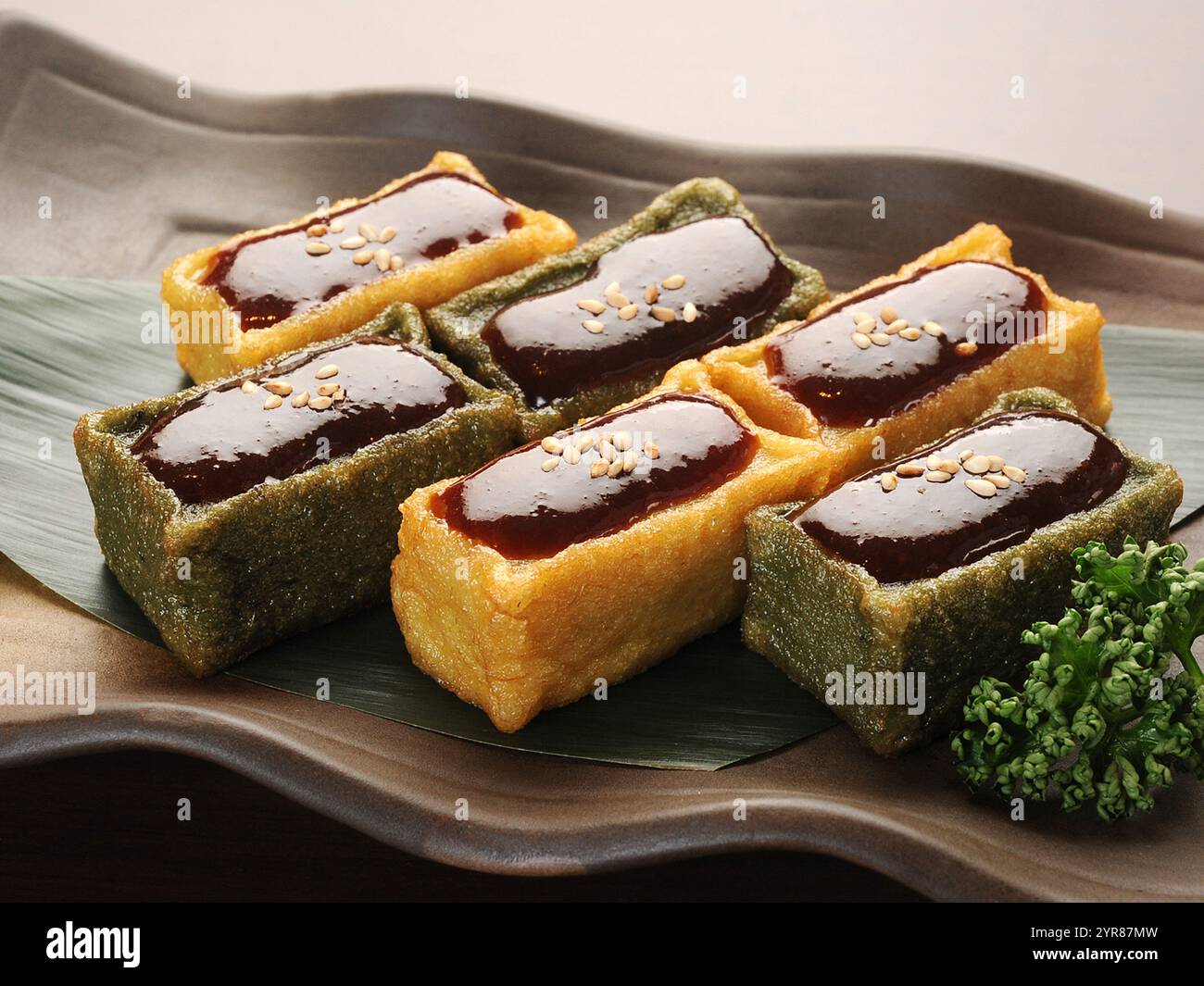 Japanese meal Kyoto speciality - namafu dengaku Stock Photo - Alamy
