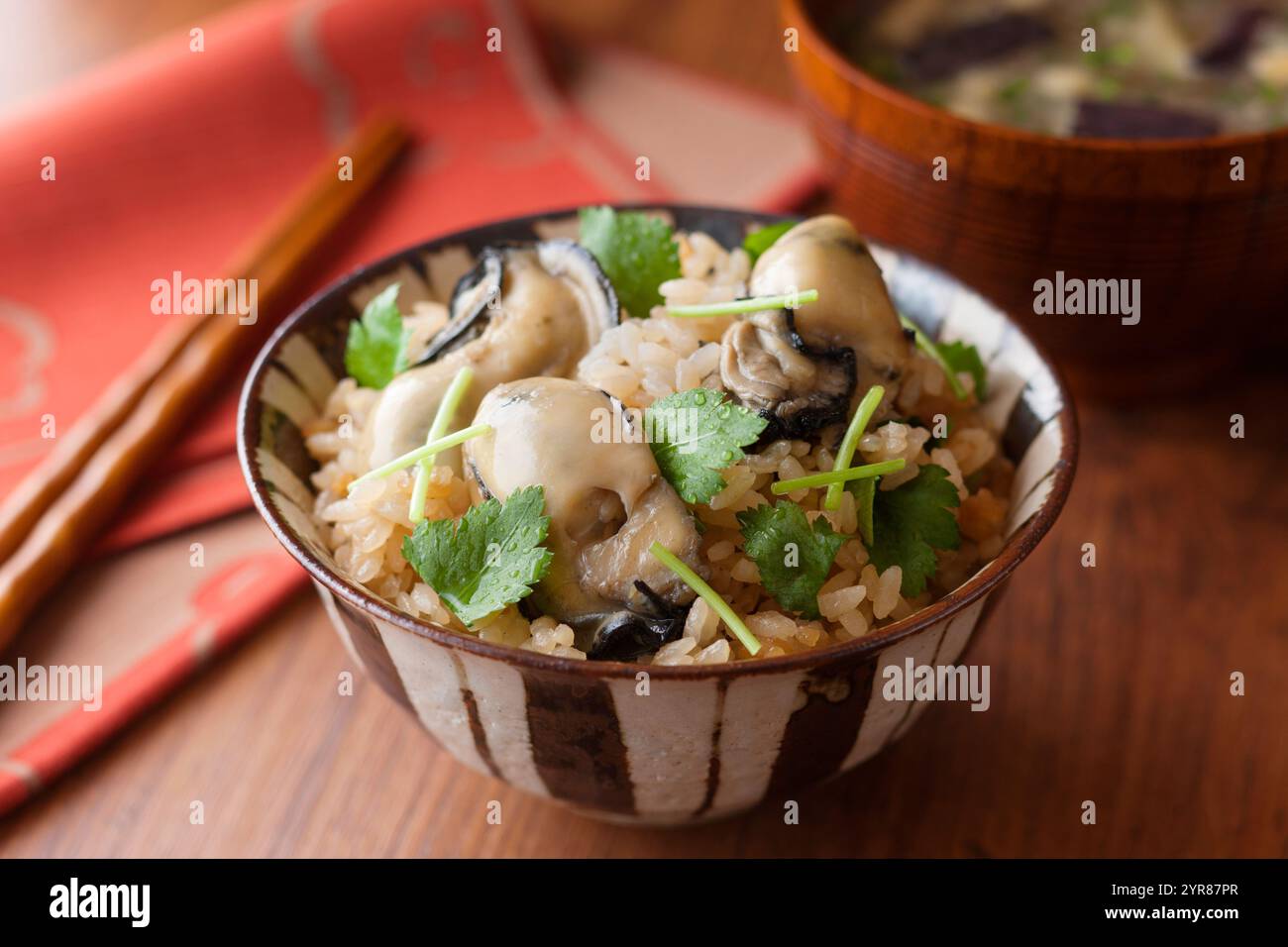 Cooked rice with oysters Stock Photo - Alamy