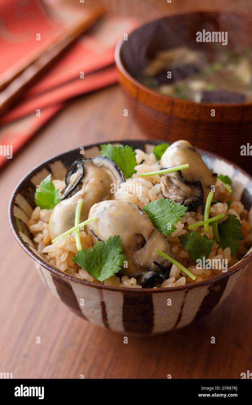 Cooked rice with oysters Stock Photo - Alamy