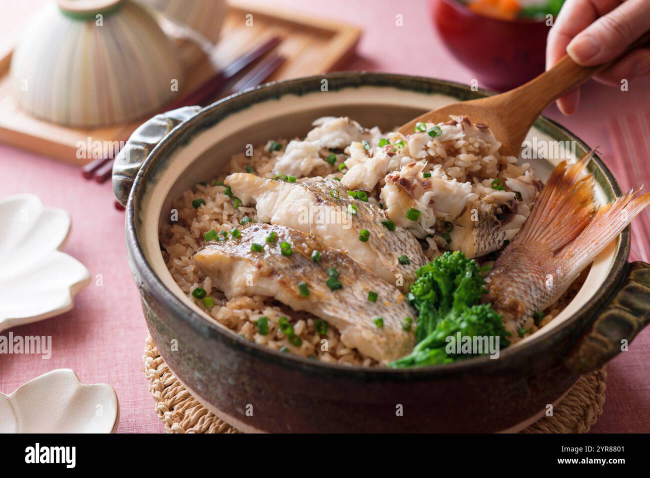 Tai-meshi / rice cooked with sea bream Stock Photo - Alamy