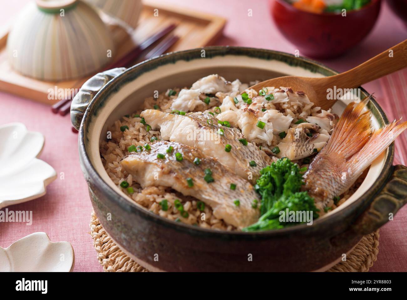Tai-meshi / rice cooked with sea bream Stock Photo - Alamy