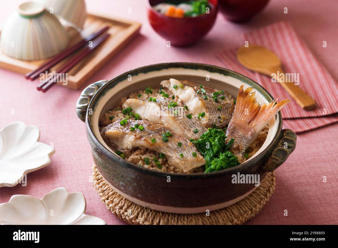 Tai-meshi / rice cooked with sea bream Stock Photo - Alamy