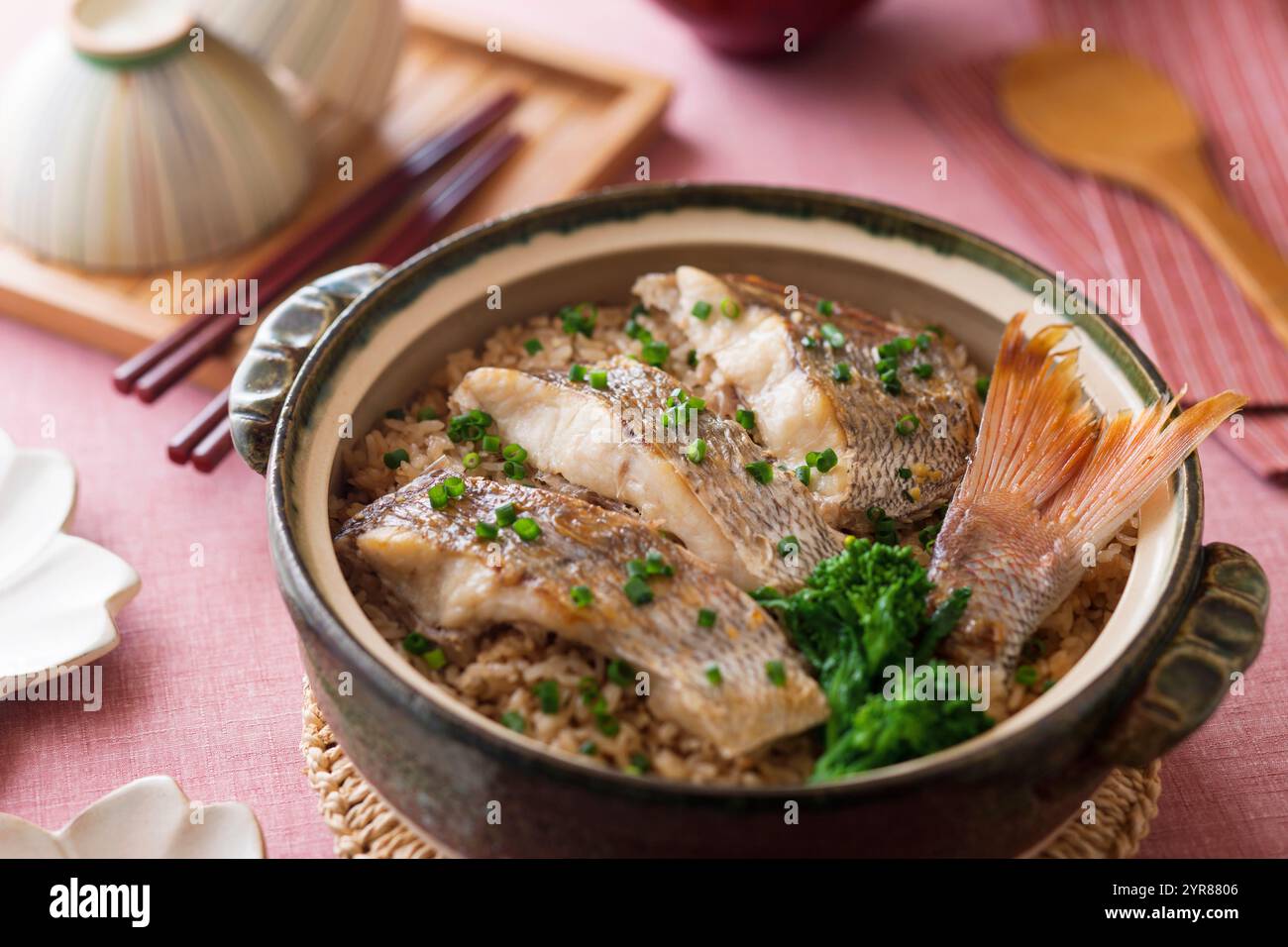 Tai-meshi / rice cooked with sea bream Stock Photo - Alamy