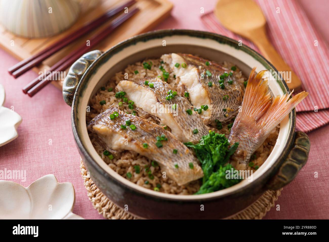 Tai-meshi / rice cooked with sea bream Stock Photo - Alamy