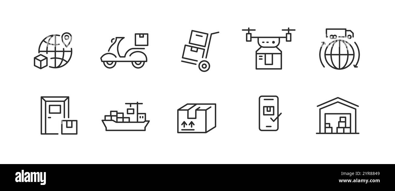 Delivery Services Icon Set Stock Vector Image & Art - Alamy