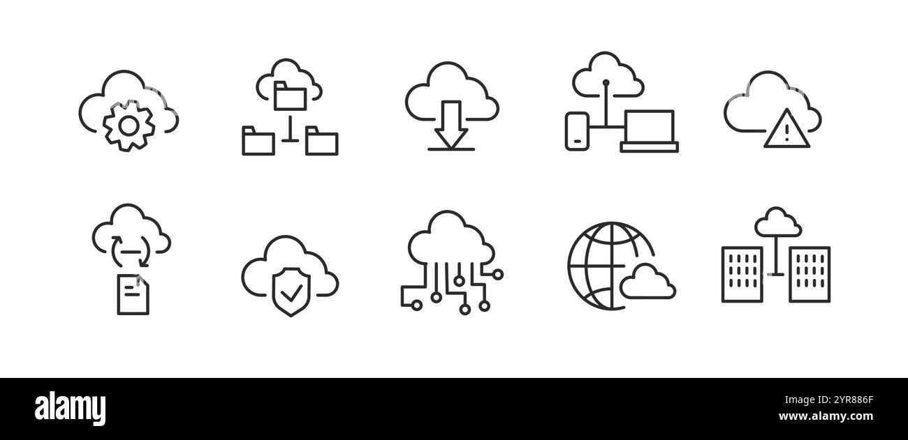 Cloud Computing Icons Set Stock Vector Image & Art - Alamy