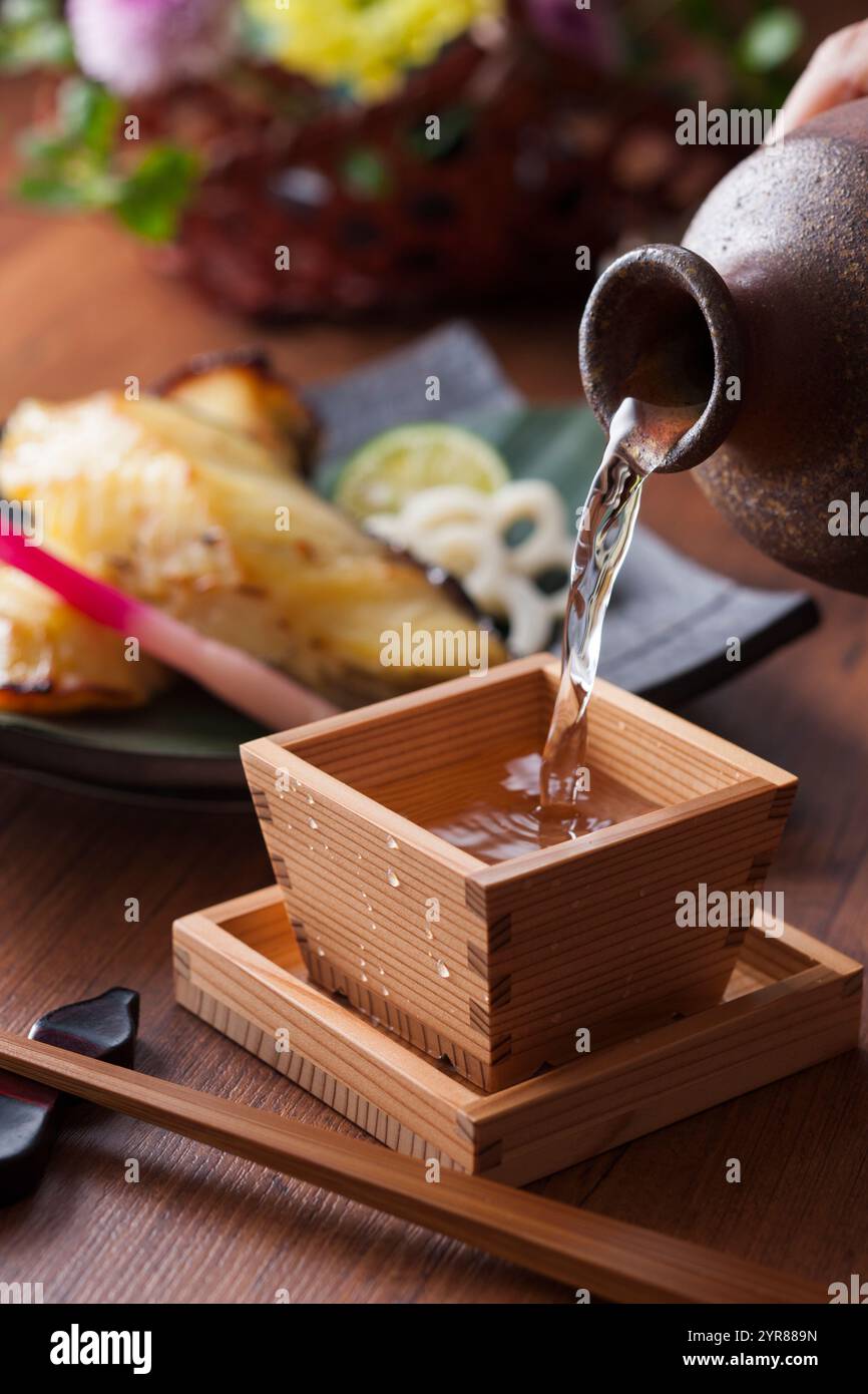 Sake and saikyo baked silver cod Stock Photo - Alamy