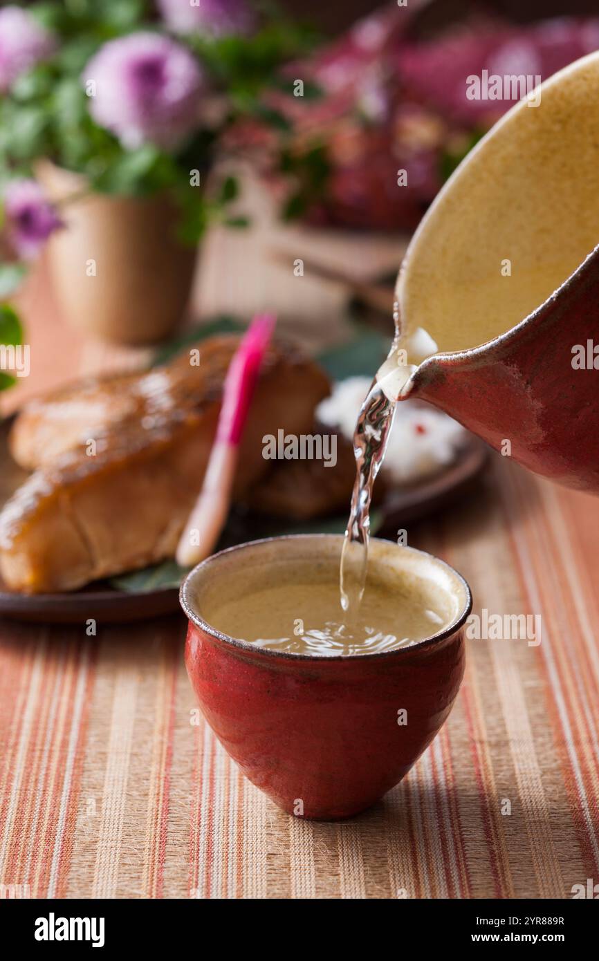 Sake and Miso-glazed Karasugarei Stock Photo - Alamy