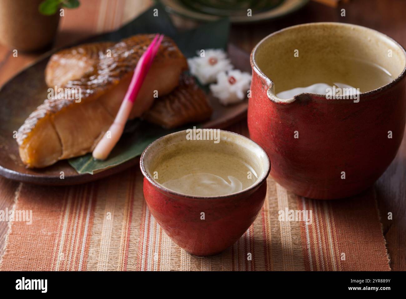 Sake and Miso-glazed Karasugarei Stock Photo - Alamy