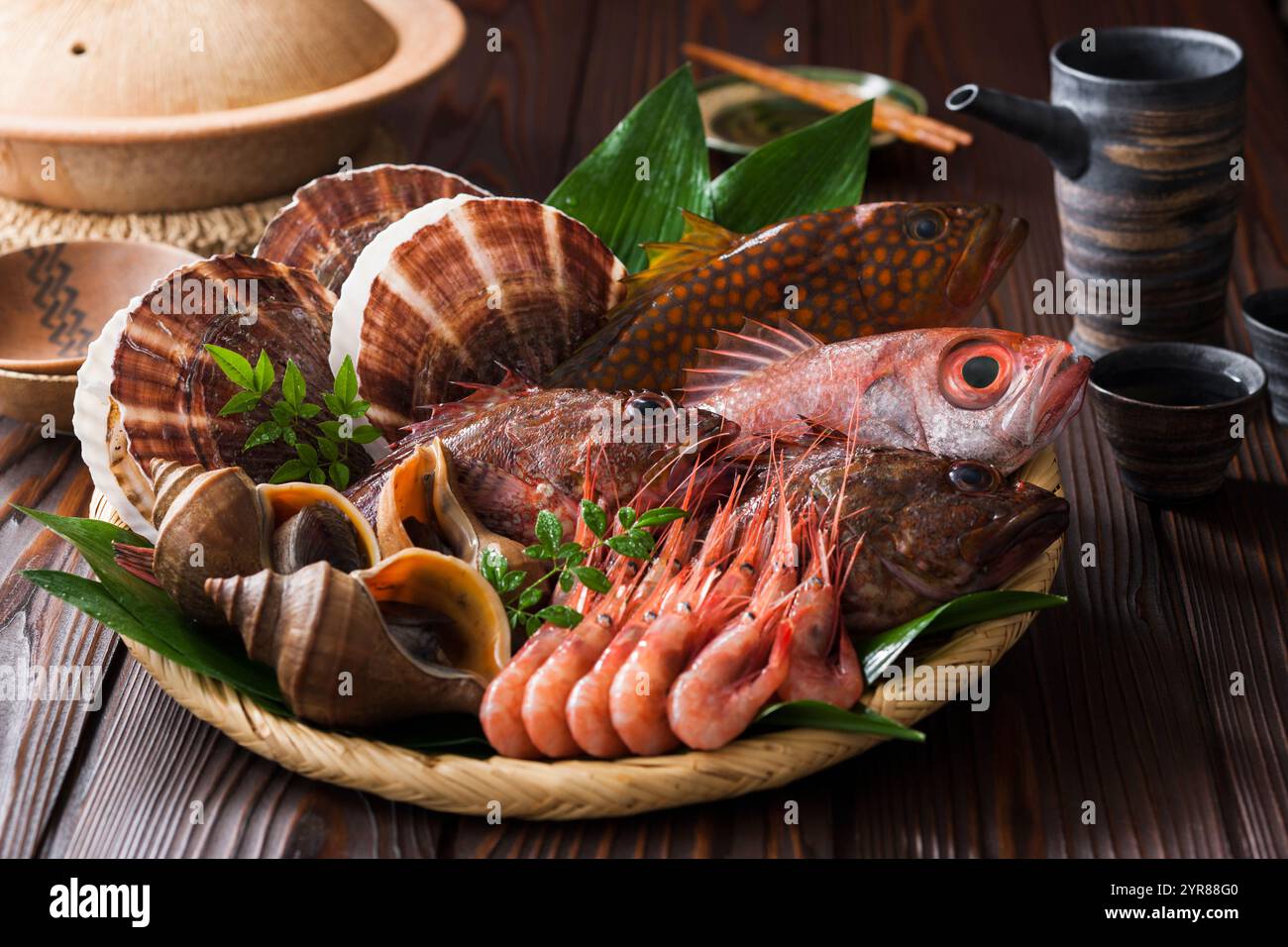 Hokkai fresh fish and sake Stock Photo - Alamy