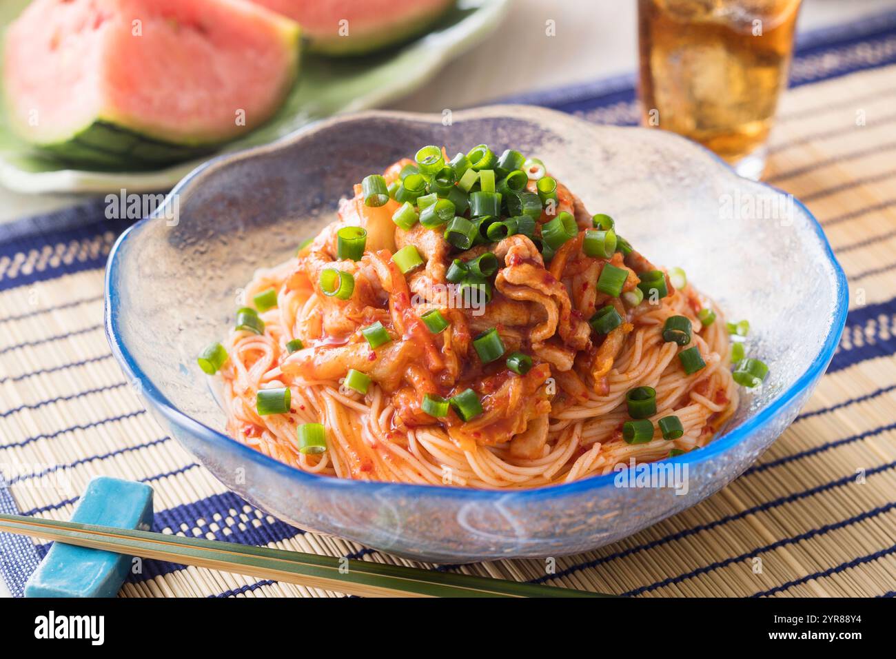 Pork kimuchi somen Stock Photo - Alamy