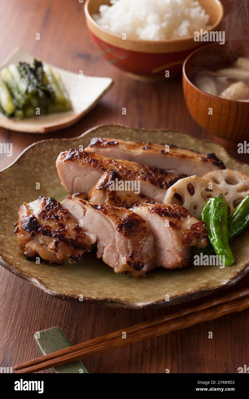 Chicken grilled in salted malt marinade Stock Photo - Alamy
