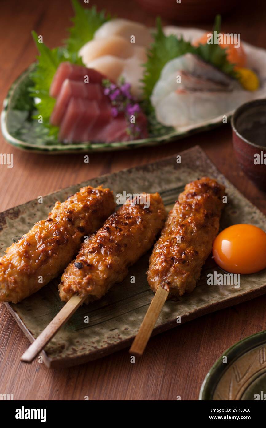 Tsukune japanese chicken meatball hi-res stock photography and images ...