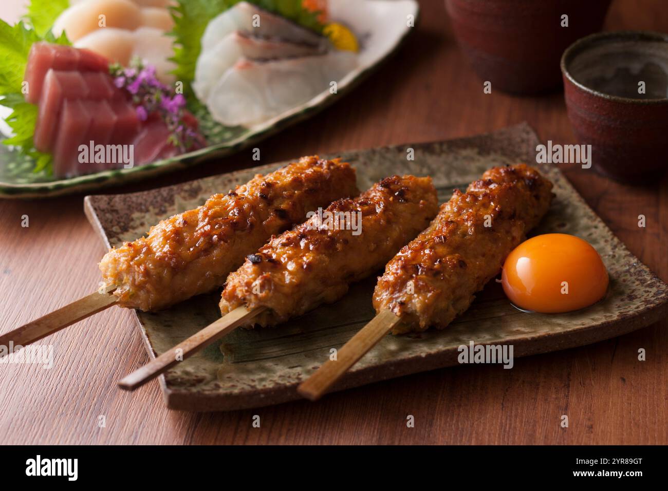 Tsukune japanese chicken meatball hi-res stock photography and images ...