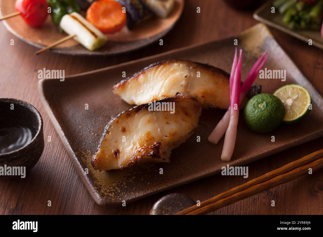 Saikyo Grilled Gindara, Sablefish Stock Photo - Alamy