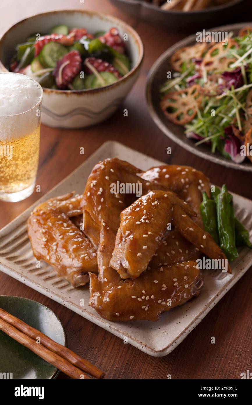 Grilled chicken wings Stock Photo - Alamy