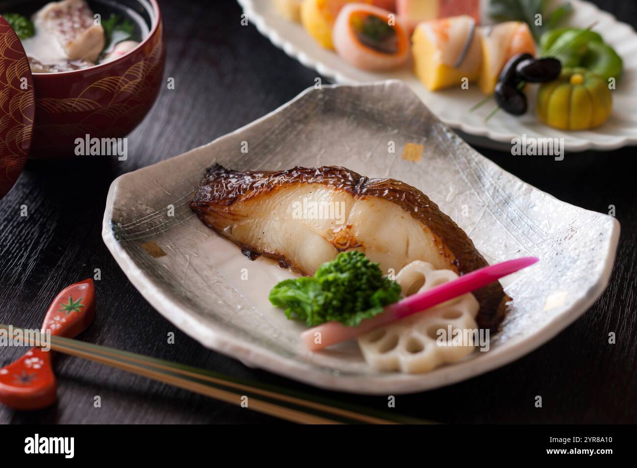 Grilled dishes of kaiseki cuisine Stock Photo - Alamy