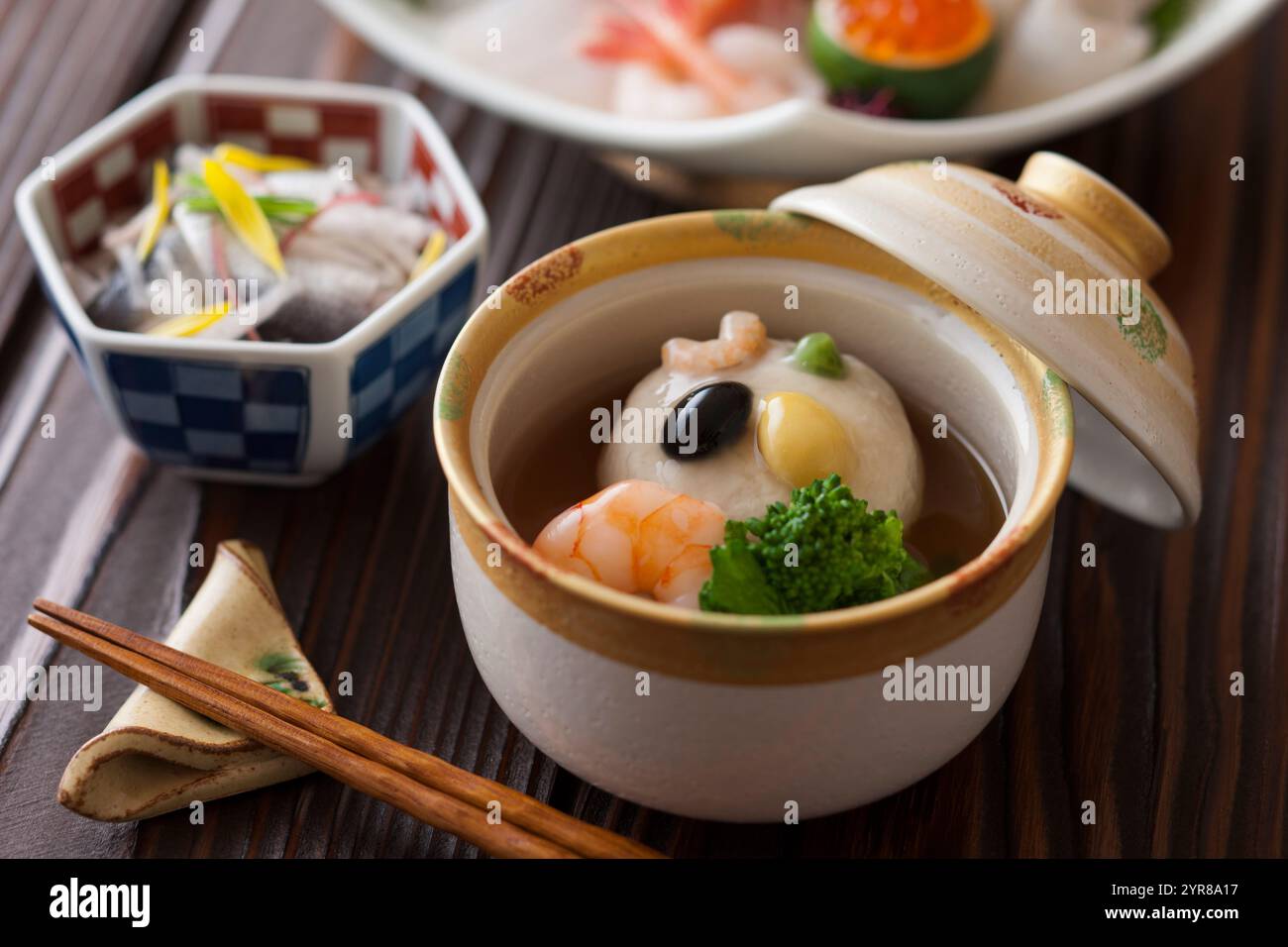 Steamed dishes of kaiseki cuisine Stock Photo - Alamy