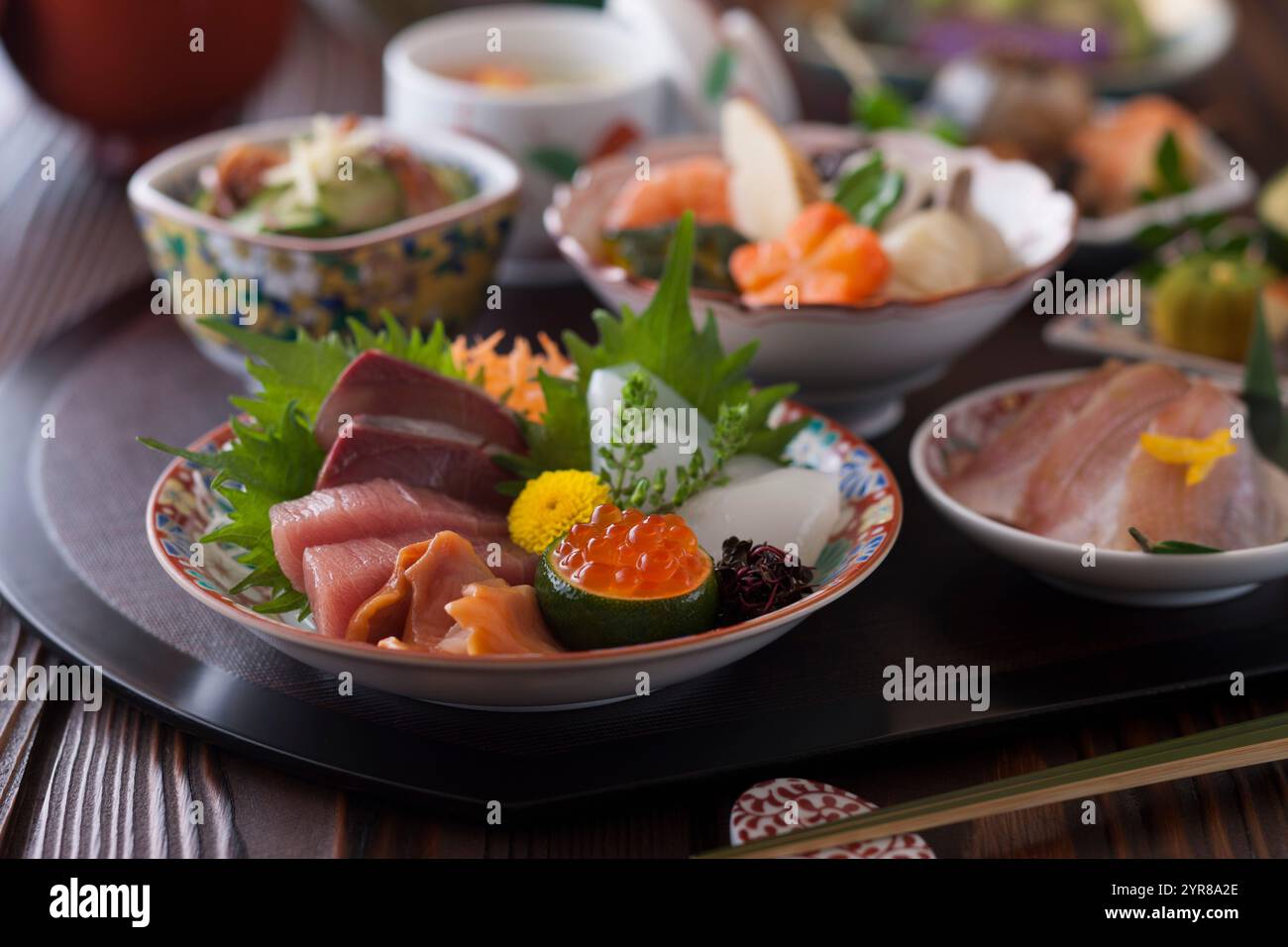 Side Dishes of kaiseki course Stock Photo - Alamy