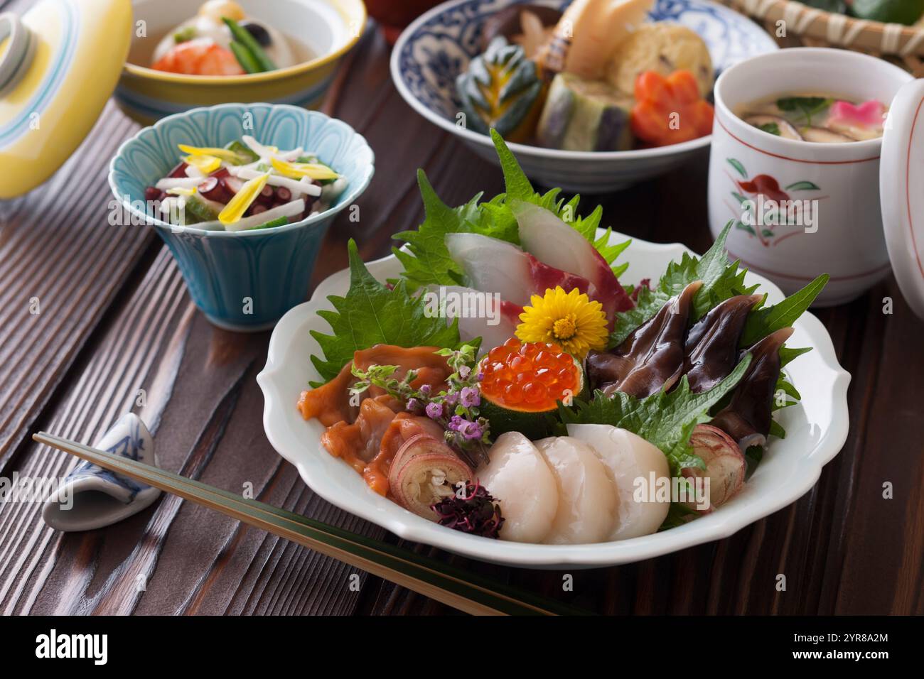 Side Dishes of kaiseki course Stock Photo - Alamy