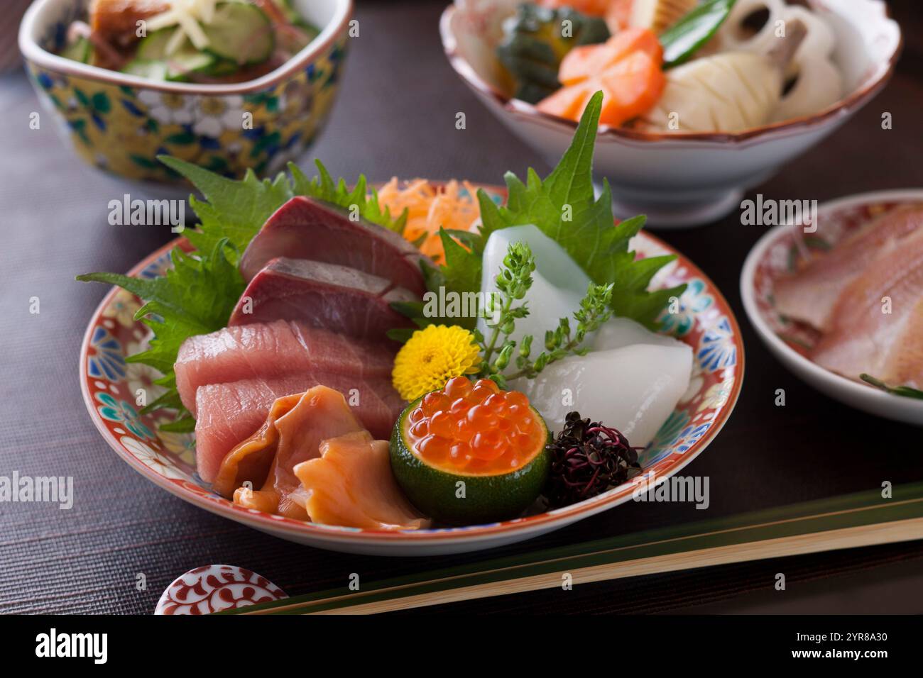 Side Dishes of kaiseki course Stock Photo - Alamy